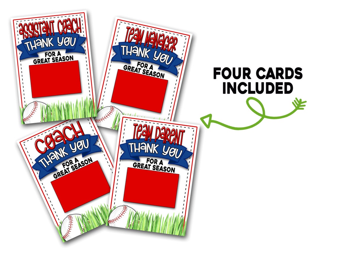 Baseball Coach Thank You Gift Card Holder Thank You Card - Etsy