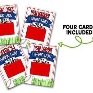 Baseball Coach Thank You Gift Card Holder, Thank You Card, Baseball ...