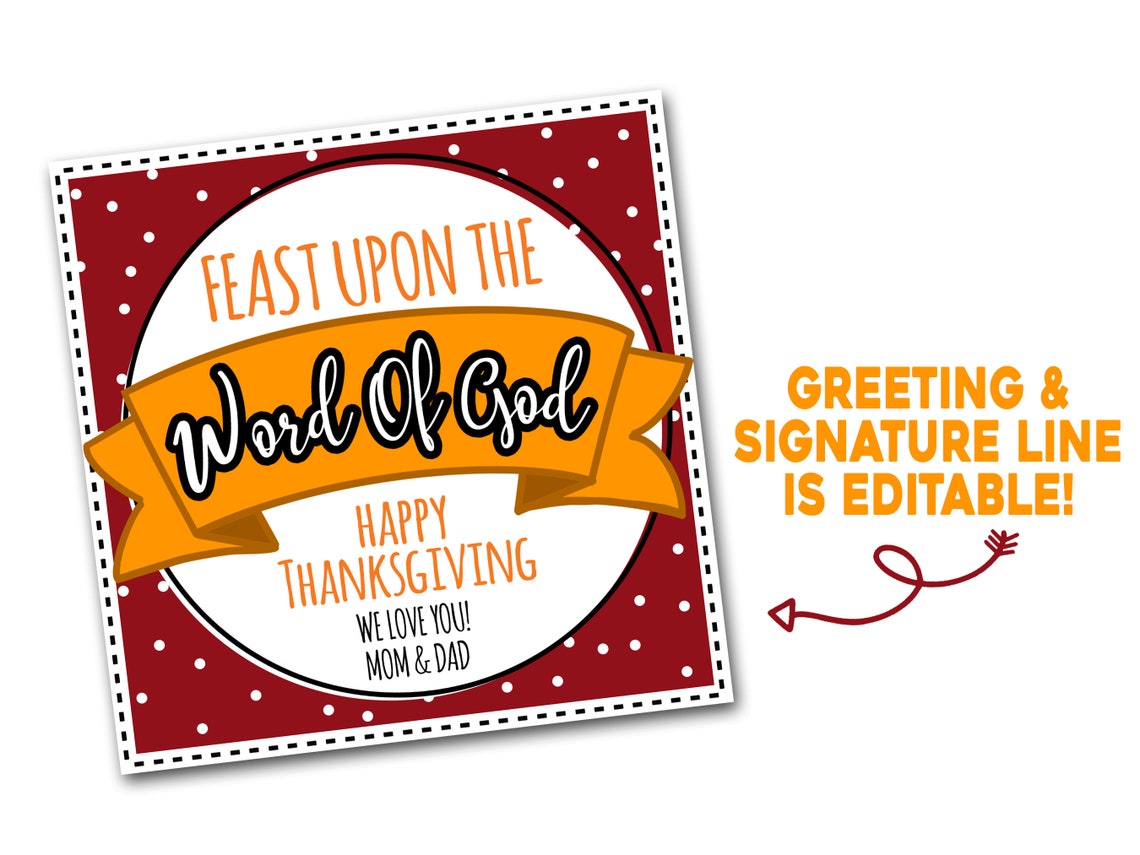 Feast Upon the Word of God Printable, LDS Missionary Thanksgiving Gift ...