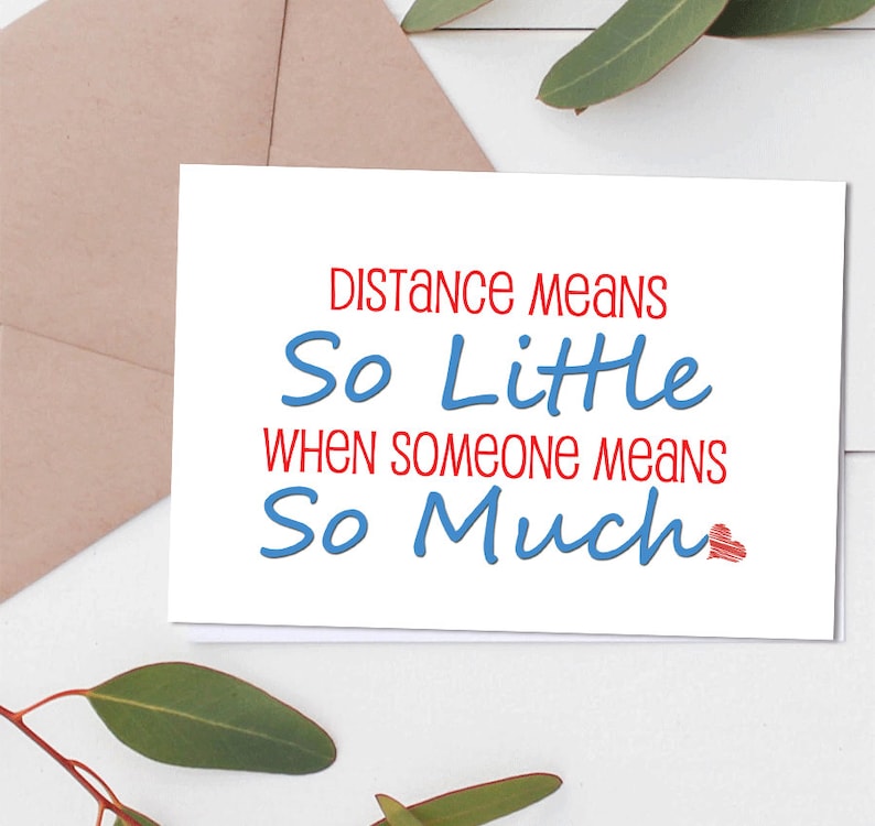 Long Distance Love Card, Long Distance Relationship, Long Distance ...