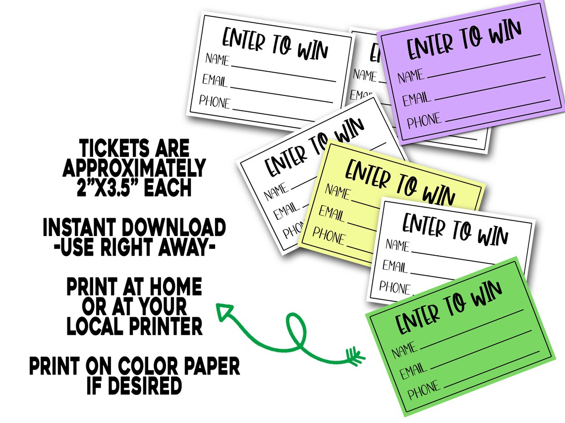 Enter to Win Tickets Easter Raffle Ticket and Sign Kit - Etsy