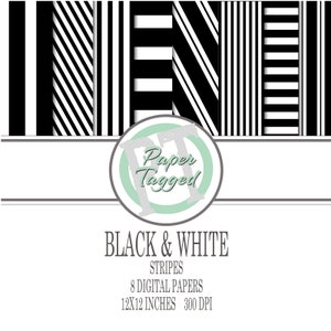 Digital Paper Pack, Black and White, 16 Digital Papers Included, 12x12 ...