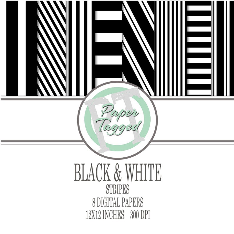 Digital Paper Pack Black and White 16 Digital Papers - Etsy