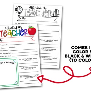 Teacher Appreciation Week Printable, Teacher Survey, Teacher Printable ...