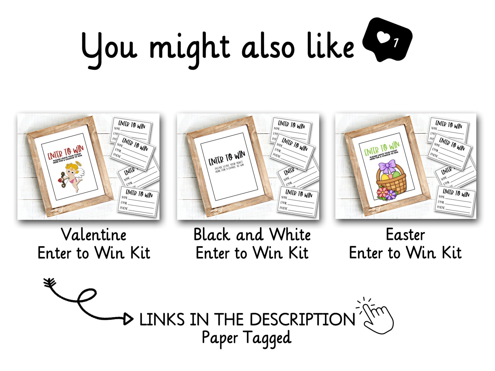 Enter to Win Tickets, Christmas Raffle Ticket and Sign Kit, Holiday ...