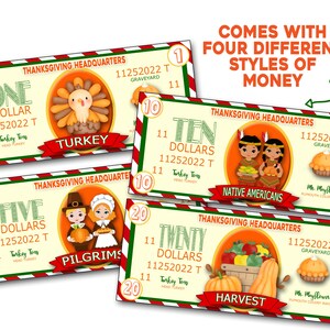 Thanksgiving Play Money, Fall Play Money, Thanksgiving Fake Money ...
