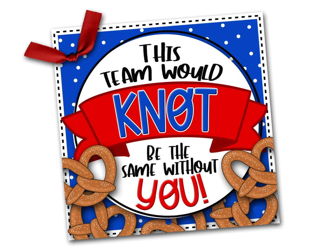 Team Treat Tag, Pretzel Treat Tags, Gift Tag for Pretzels, Game Day ...