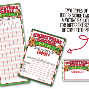 Christmas Cookie Bake off Competition Forms, Cookie Competition Judges ...