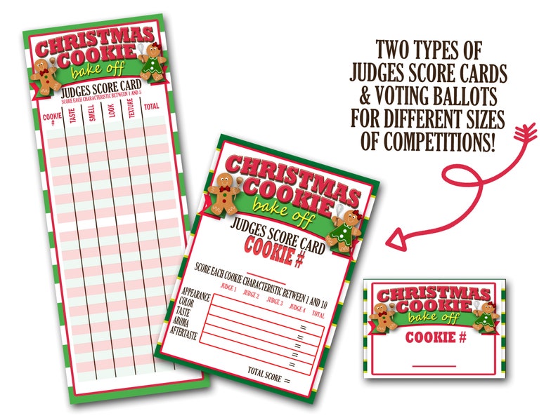 Christmas Cookie Bake off Competition Forms, Cookie Competition Judges ...