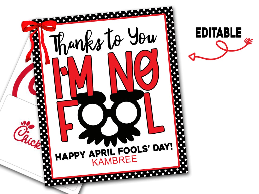 April Fools' Day Teacher Gift, Teacher Gift for April Fools, Thanks to ...