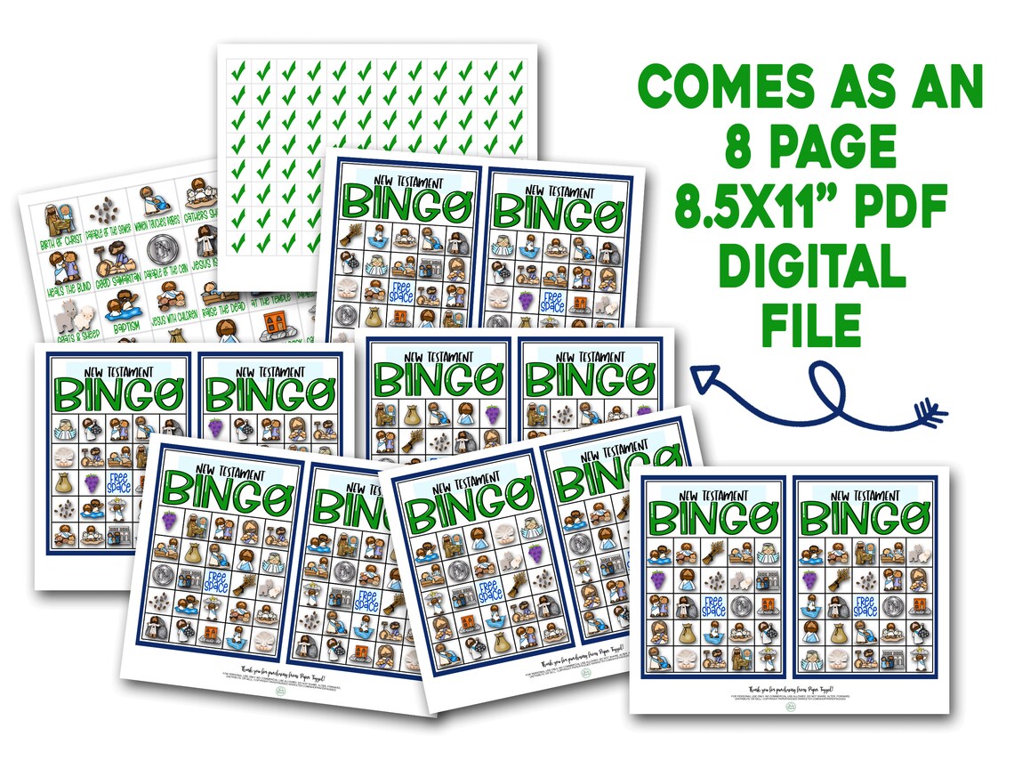 New Testament Bingo New Testament Activities for Kids Come - Etsy
