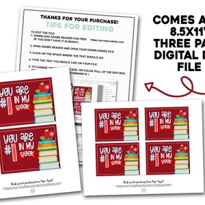 Teacher Gift Tag, Teacher Appreciation Week Gift, Number One in My Book ...