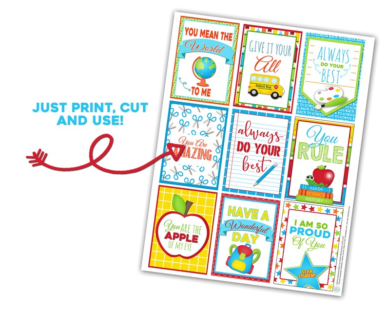 Lunch Box Notes for Kids Printable Kindness Cards Words of - Etsy