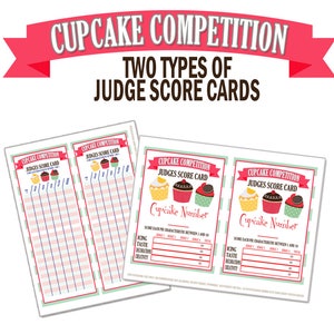 Cupcake Competition Printables Forms, Cupcake Contest Forms Packet ...