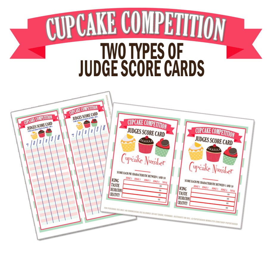 Cupcake Competition Printables Forms, Cupcake Contest Forms Packet ...