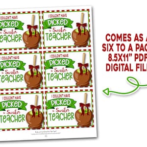 Teacher Gift Card, Caramel Apple Gift Card, Couldn't Have Picked A ...