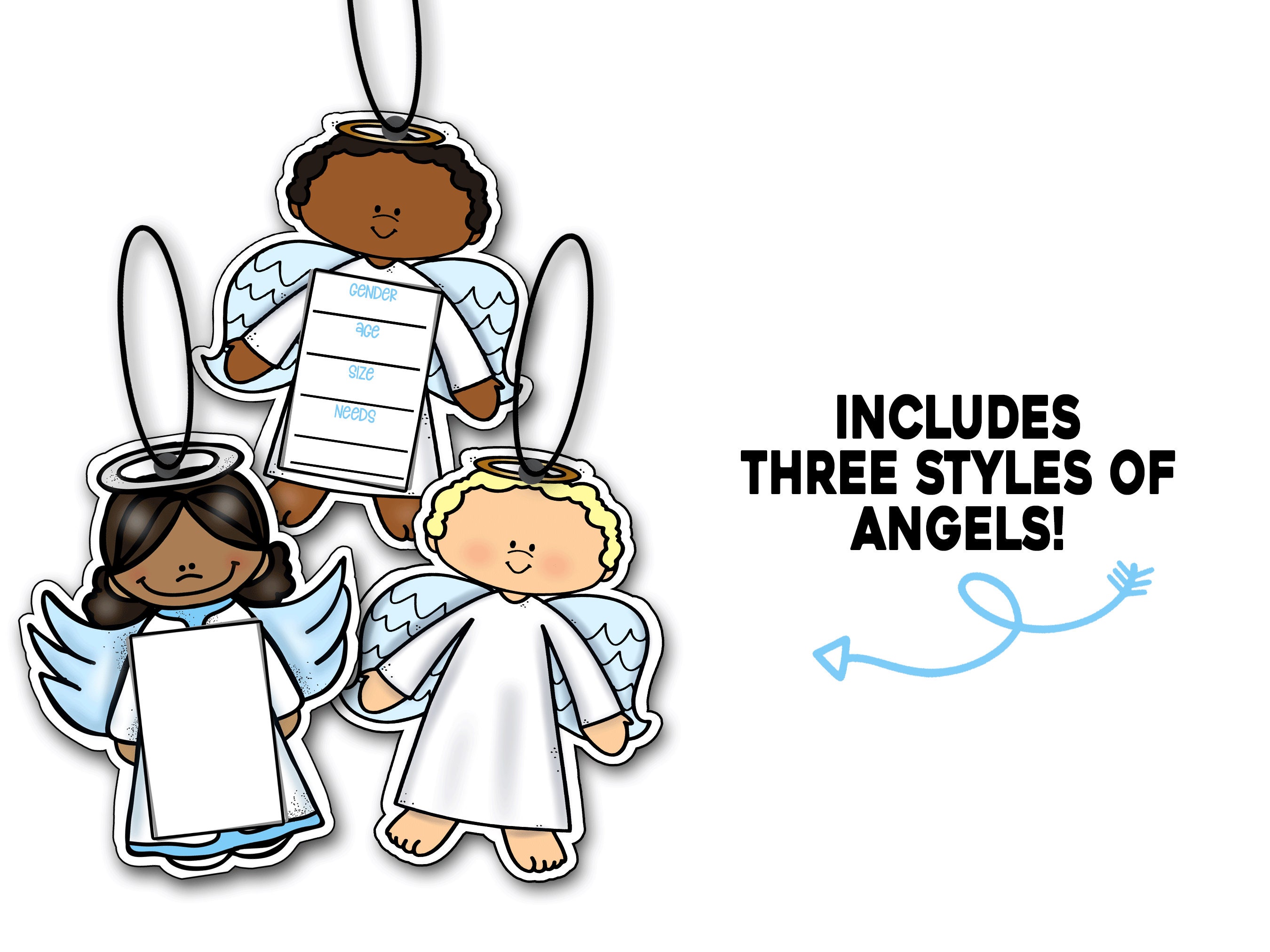 Angel Tree Kit, Angel Tree Sign, Angel Tree Sign Ups, Printable Angel ...