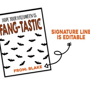 Halloween Treat Tag, Fangtastic, Non-candy Halloween, Printable ...