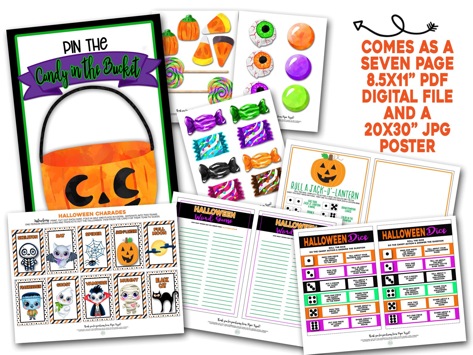 Halloween Party Game Bundle Group Party Game Family Friendly - Etsy