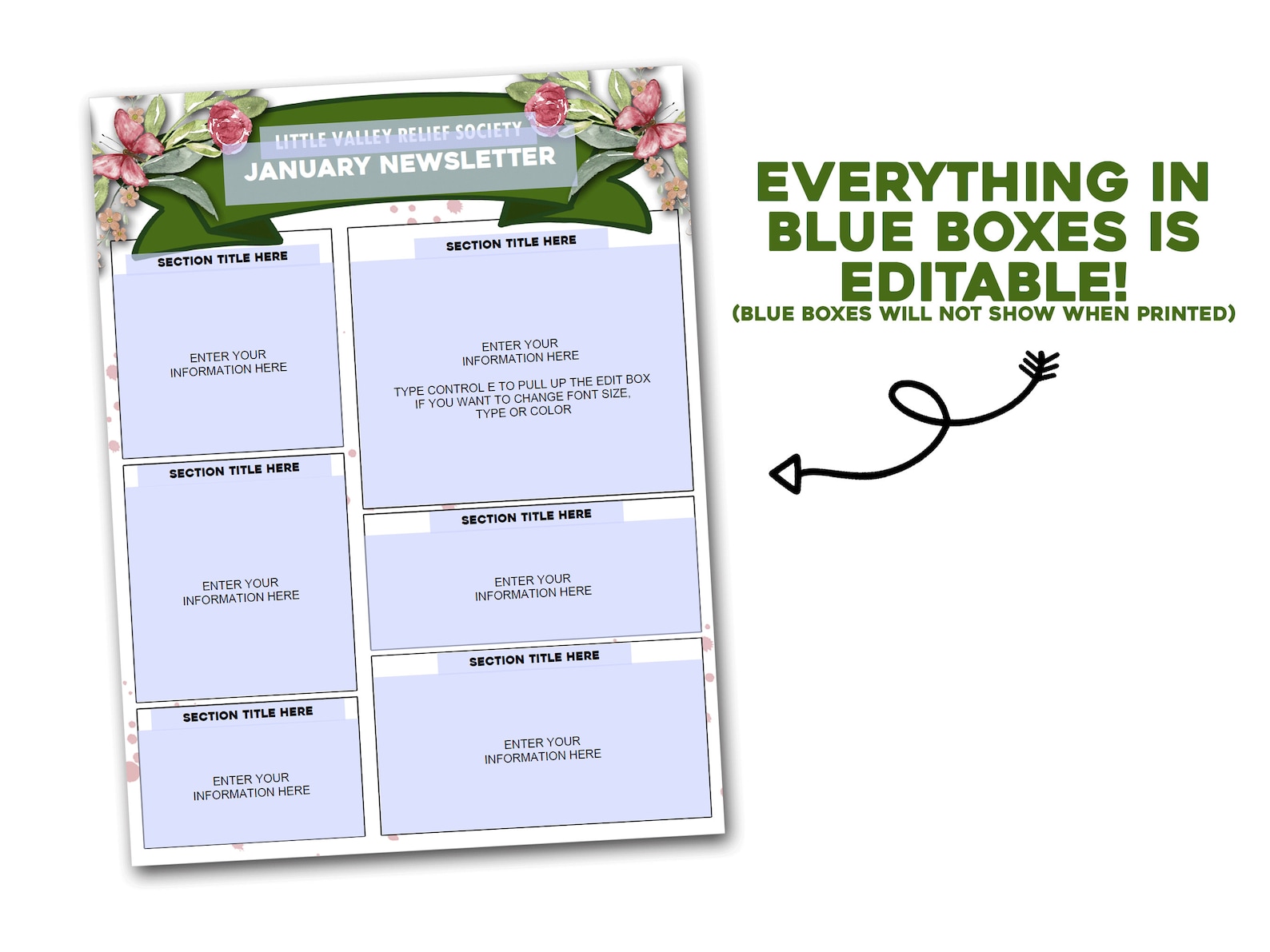 Relief Society Monthly Newsletter Template Bundle Full Year - Etsy