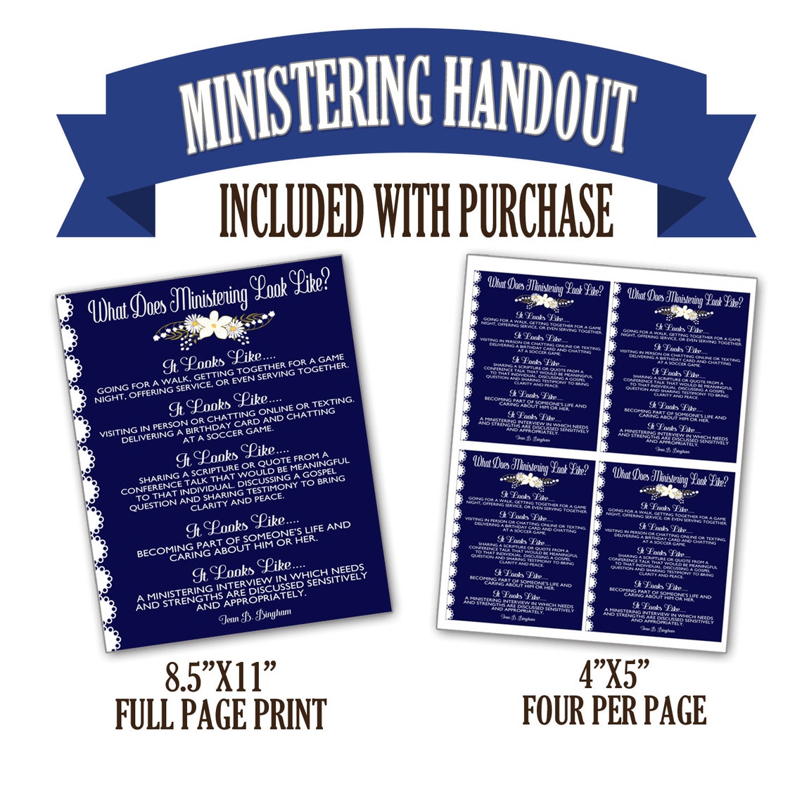 LDS Ministering Handout, Relief Society Handout, Ministering Printables ...