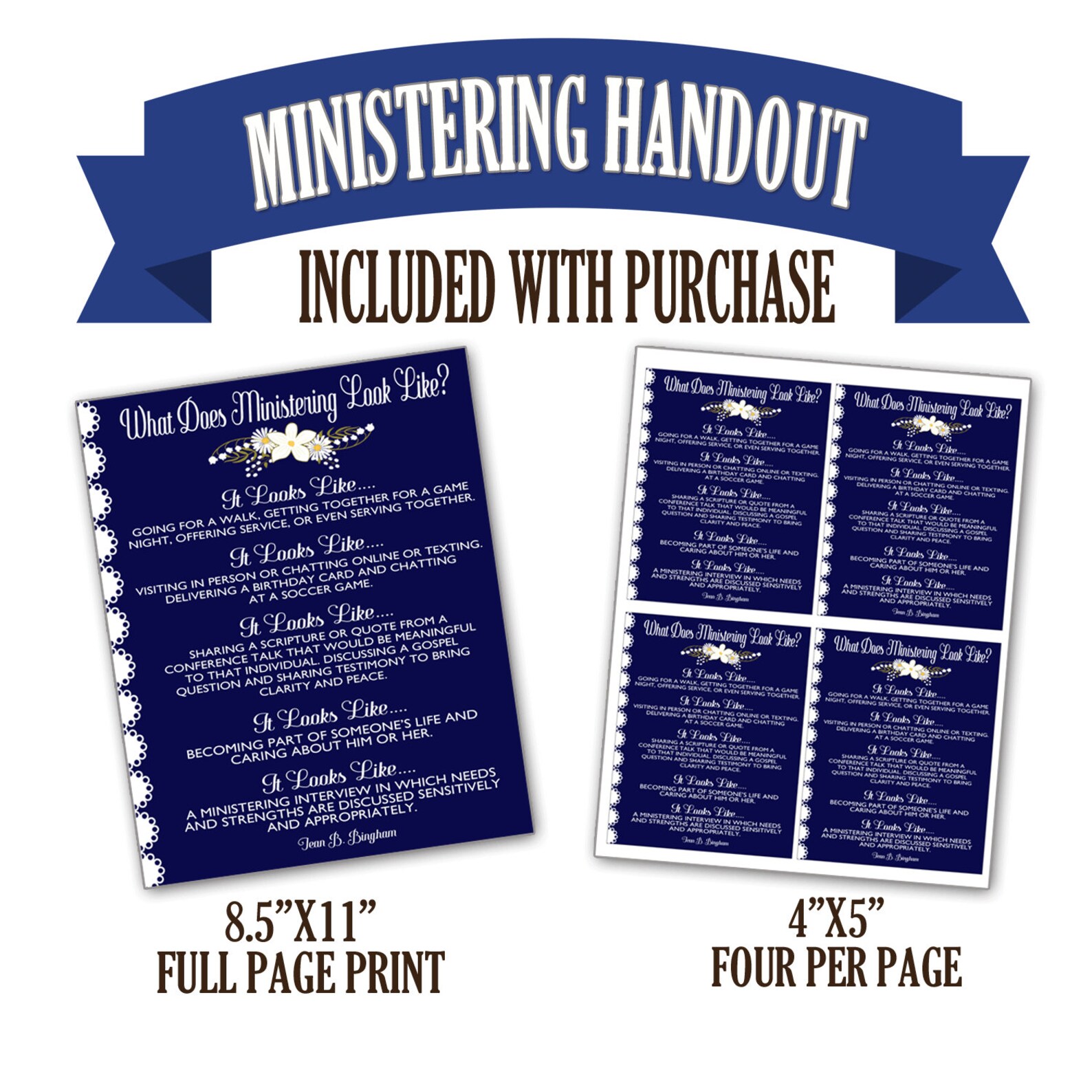 LDS Ministering Handout Relief Society Handout Ministering - Etsy