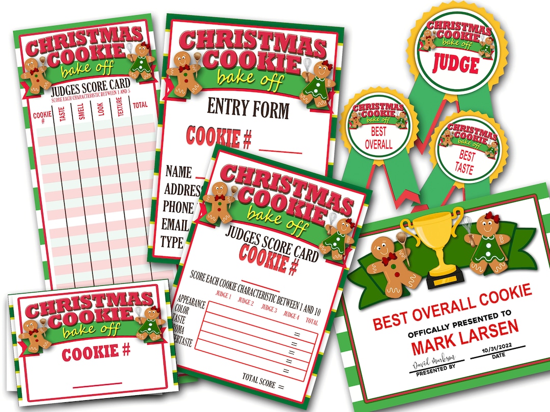 Christmas Cookie Bake off Competition Forms, Cookie Competition Judges ...