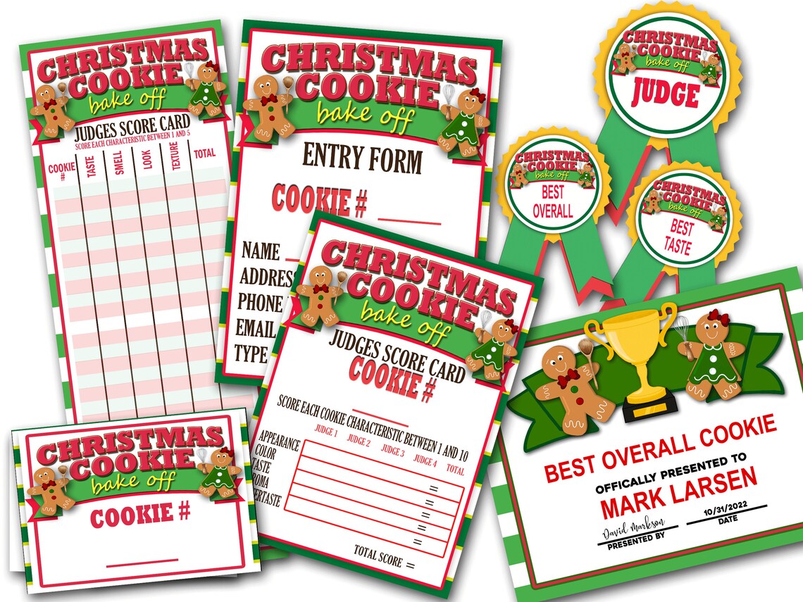 Christmas Cookie Bake off Competition Forms Cookie - Etsy