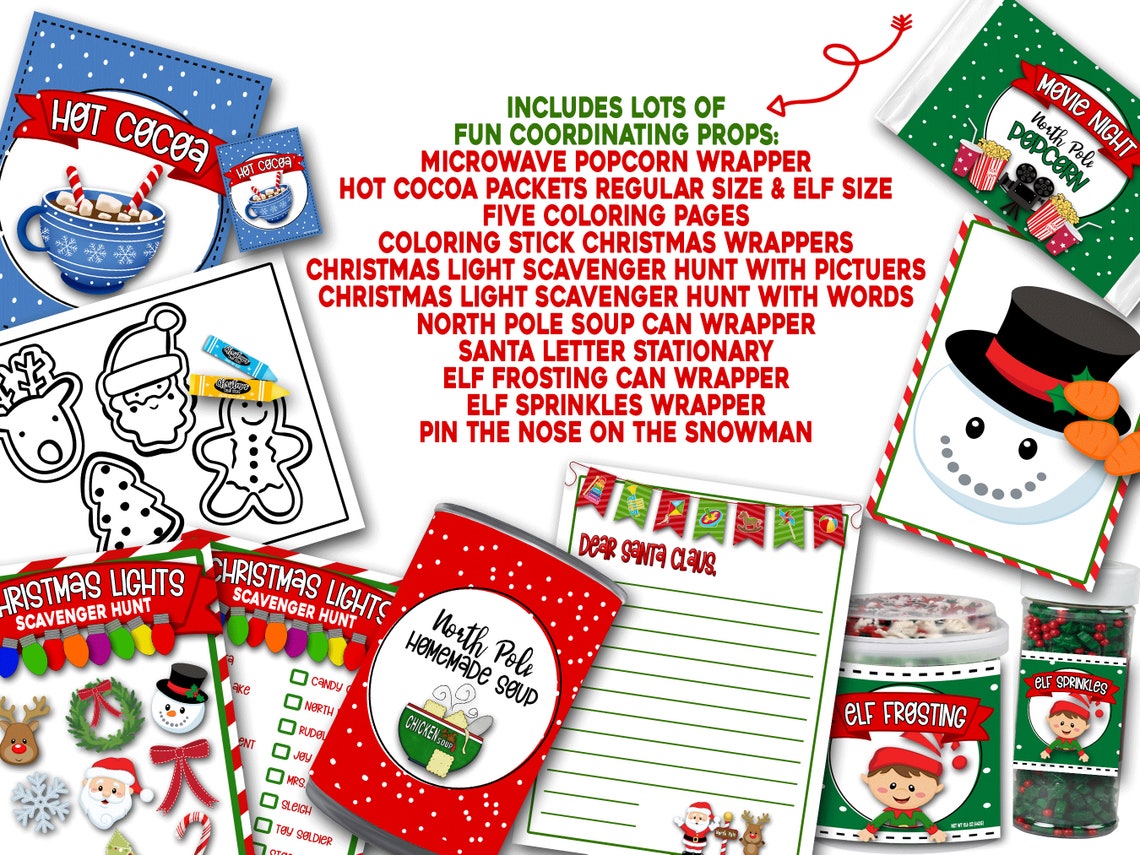 Elf Activities Printable Elf Notes Note From Elf Elf - Etsy