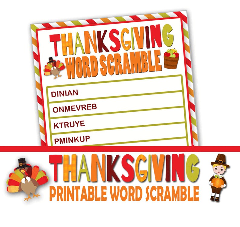 Thanksgiving Printable Games Class Thanksgiving Party Class - Etsy