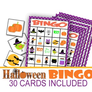 Halloween Bingo Party Game, Halloween Party Printable, Halloween Party ...