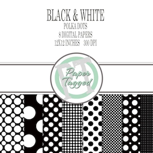 Digital Paper Pack, Black and White, 16 Digital Papers Included, 12x12 ...