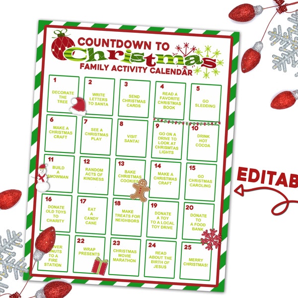 Christmas Countdown Calendar - Etsy