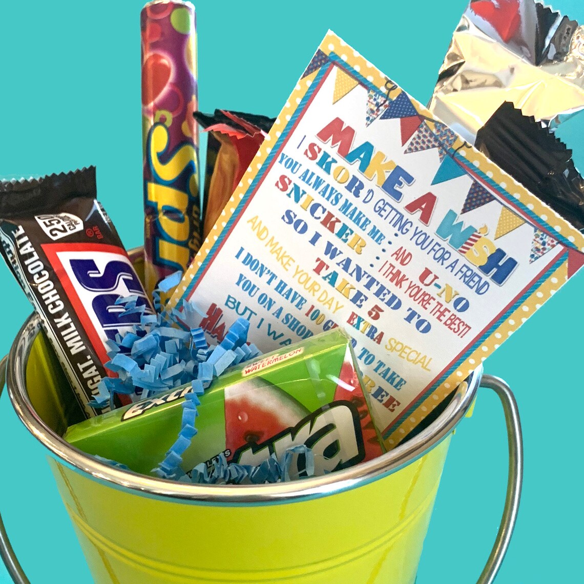 Birthday Candy Gram Print Candy Bar Bucket Birthday Gift for - Etsy