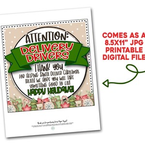 Christmas Delivery Driver Thank You, Driver Thank You Treats, Christmas ...