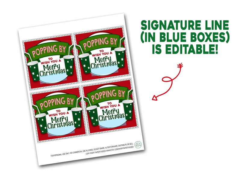 Christmas Neighbor Gift Popping by Christmas Gift Tag - Etsy