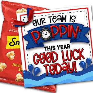 Swim Team Treat Tags, Swim Team Good Luck Favor Tags, Our Team is ...