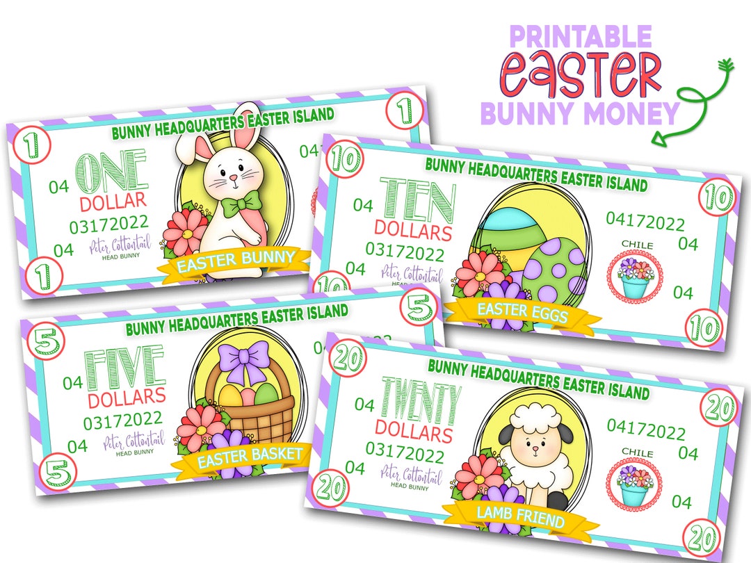 Easter Bunny Money, Easter Bunny Play Money, Easter Fake Money ...