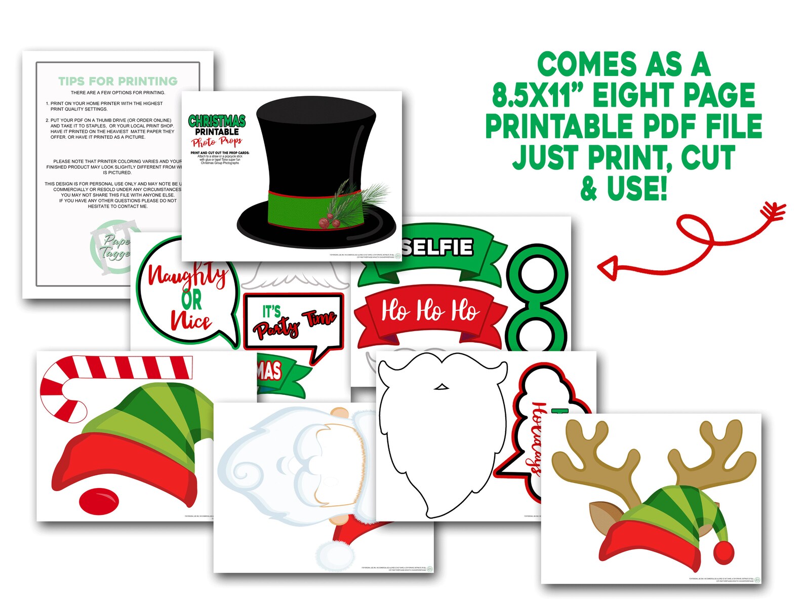 Christmas Photo Booth Props Photo Props for Holiday Party - Etsy