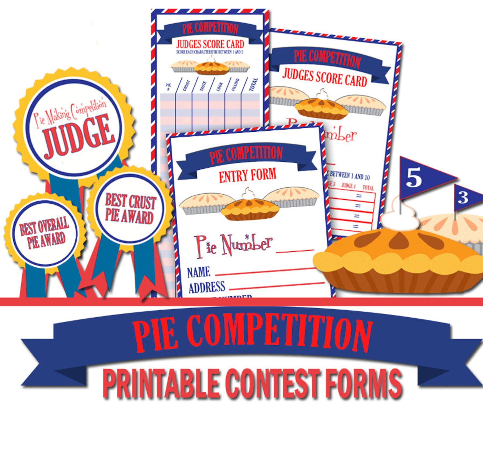 Pie Making Competition Printable Forms Pie Contest Forms - Etsy