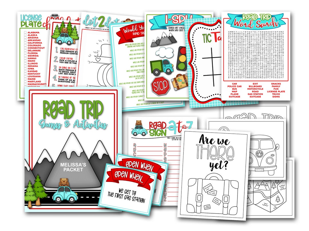 Road Trip Packet, Road Trip Games, Road Trip Activities, Printable Road ...