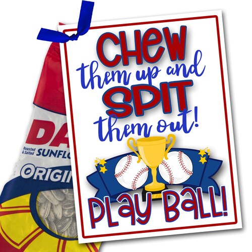 Baseball Treat Tags Baseball Good Luck Favor Tags Chew Them - Etsy