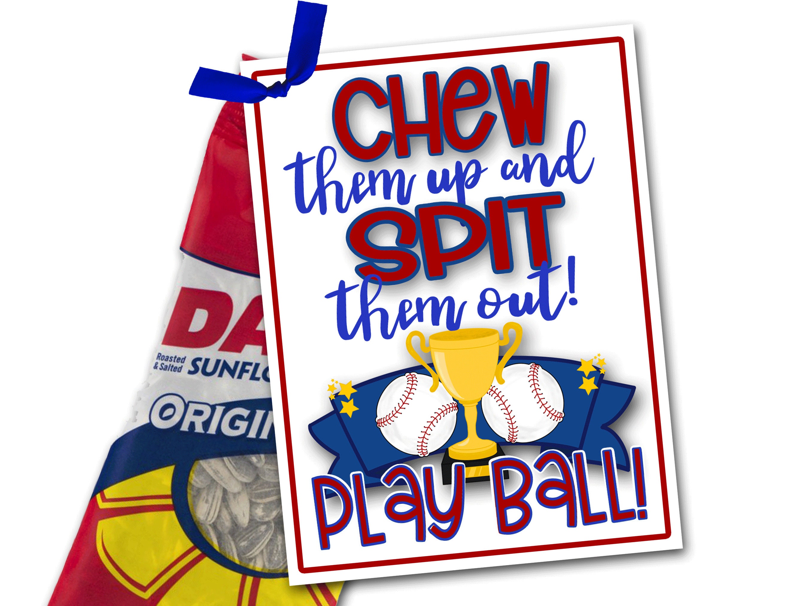 Baseball Treat Tags Baseball Good Luck Favor Tags Chew Them - Etsy