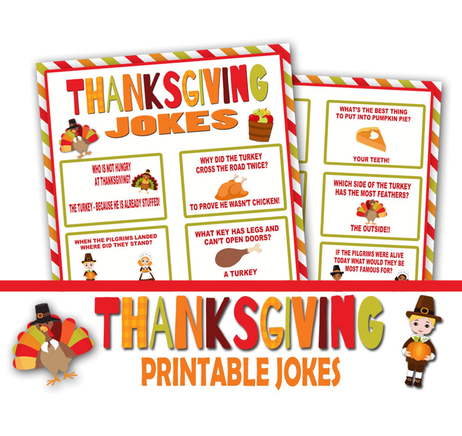Thanksgiving Printable Jokes Printable Lunch Box Jokes for - Etsy