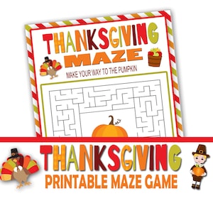 Thanksgiving Printable Maze, Class Thanksgiving Party, Class Party Game ...