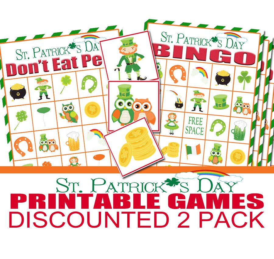 St. Patricks Day Class Party Game Two Pack St. Patty's | Etsy