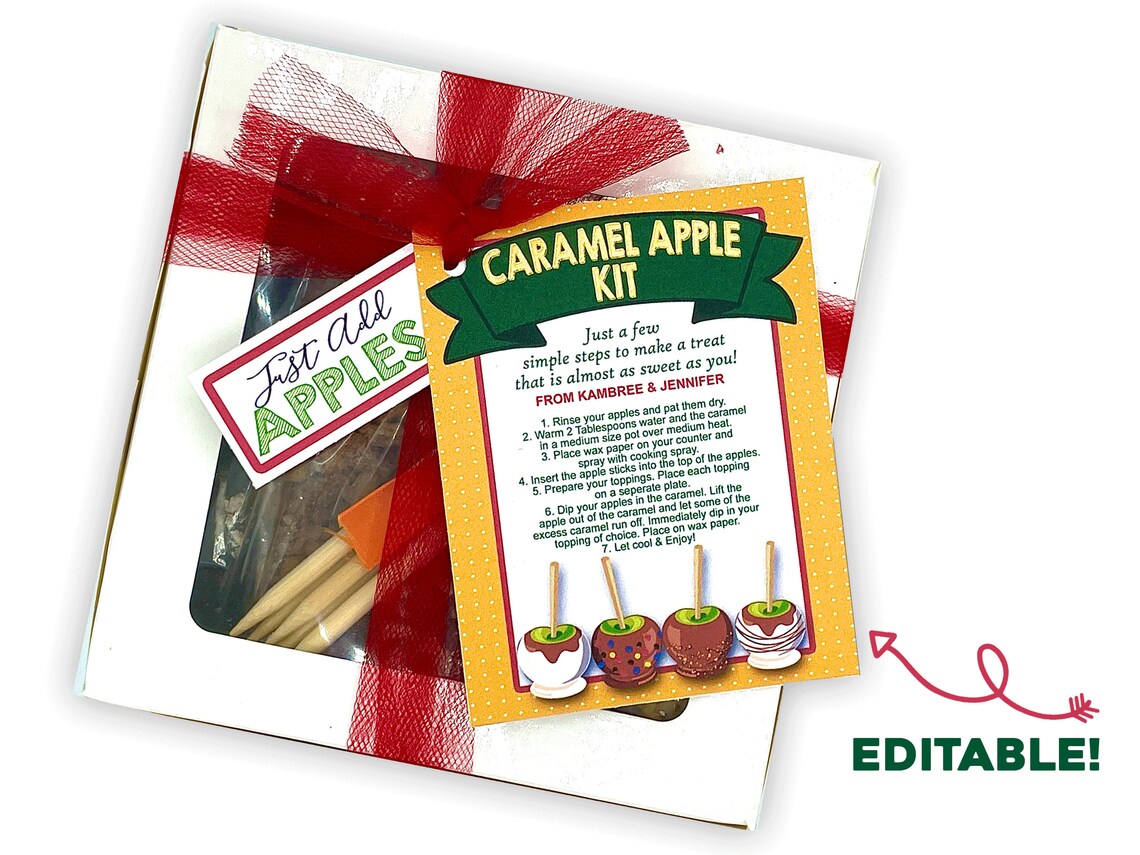 Caramel Apple Kit Printable Tags Caramel Apple Gift Tags - Etsy