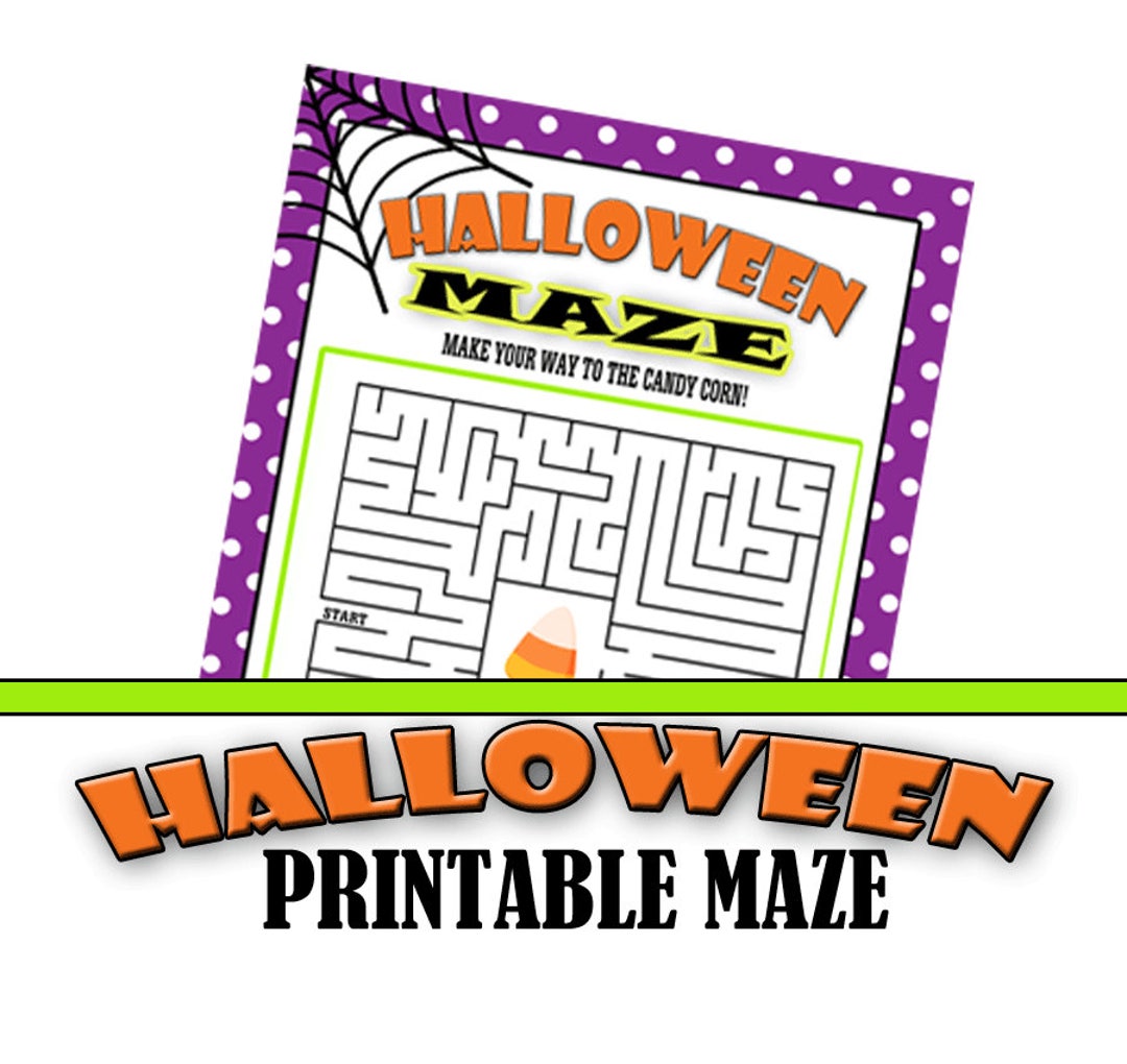 Halloween Printable Maze, Class Halloween Party, Class Party Game ...