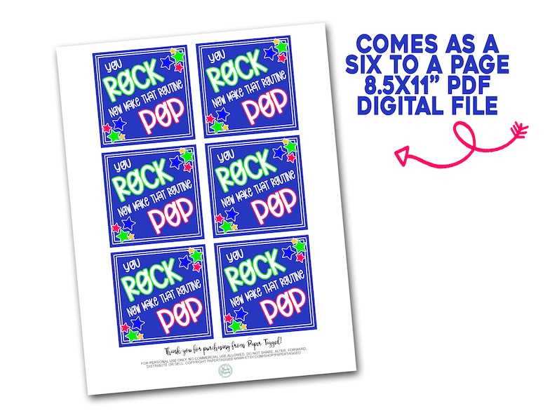 Cheerleading Good Luck Favor Tags You Rock Now Make That - Etsy