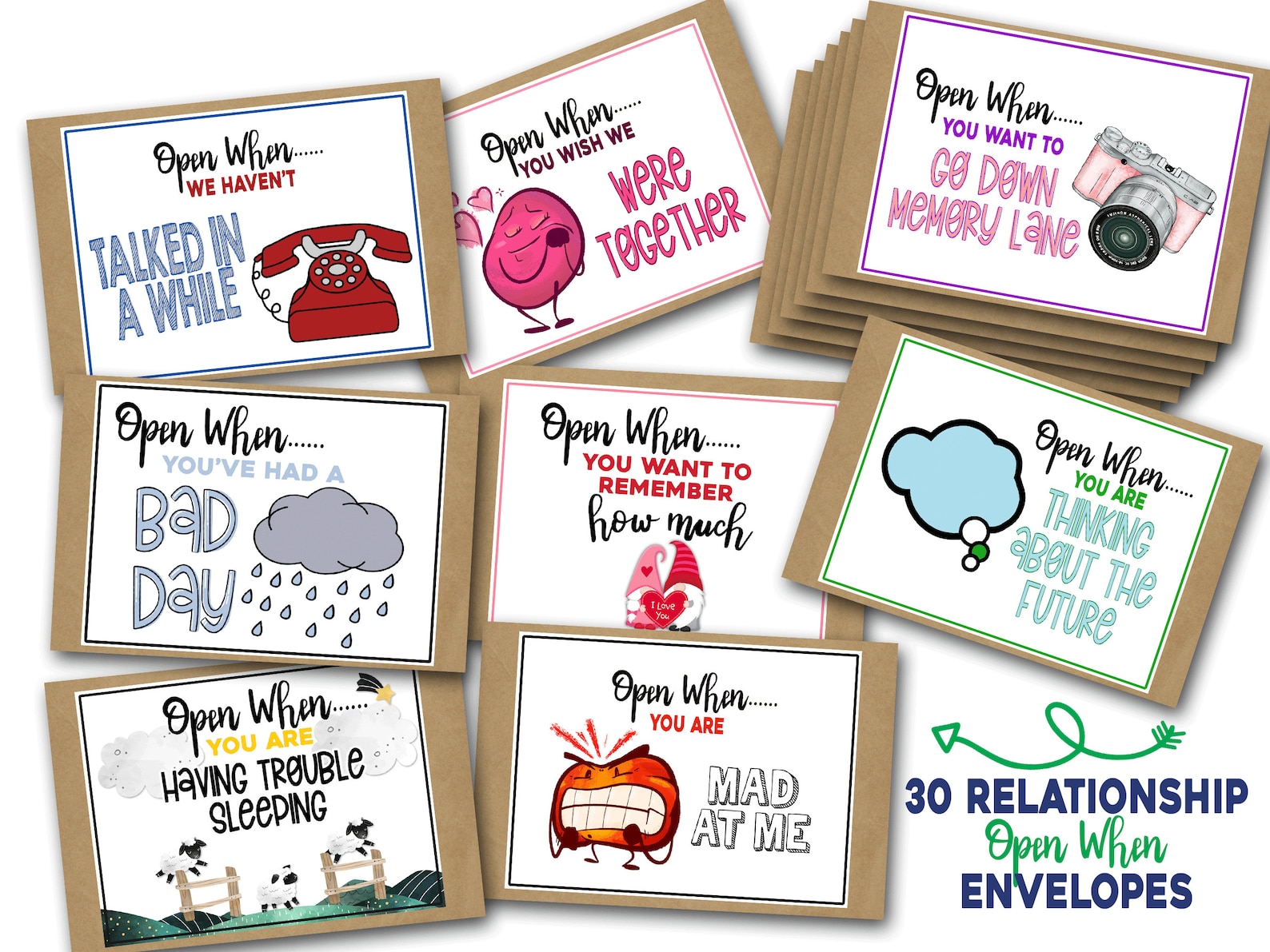 Open When Envelopes for Relationships, Boyfriend Open When Letters ...